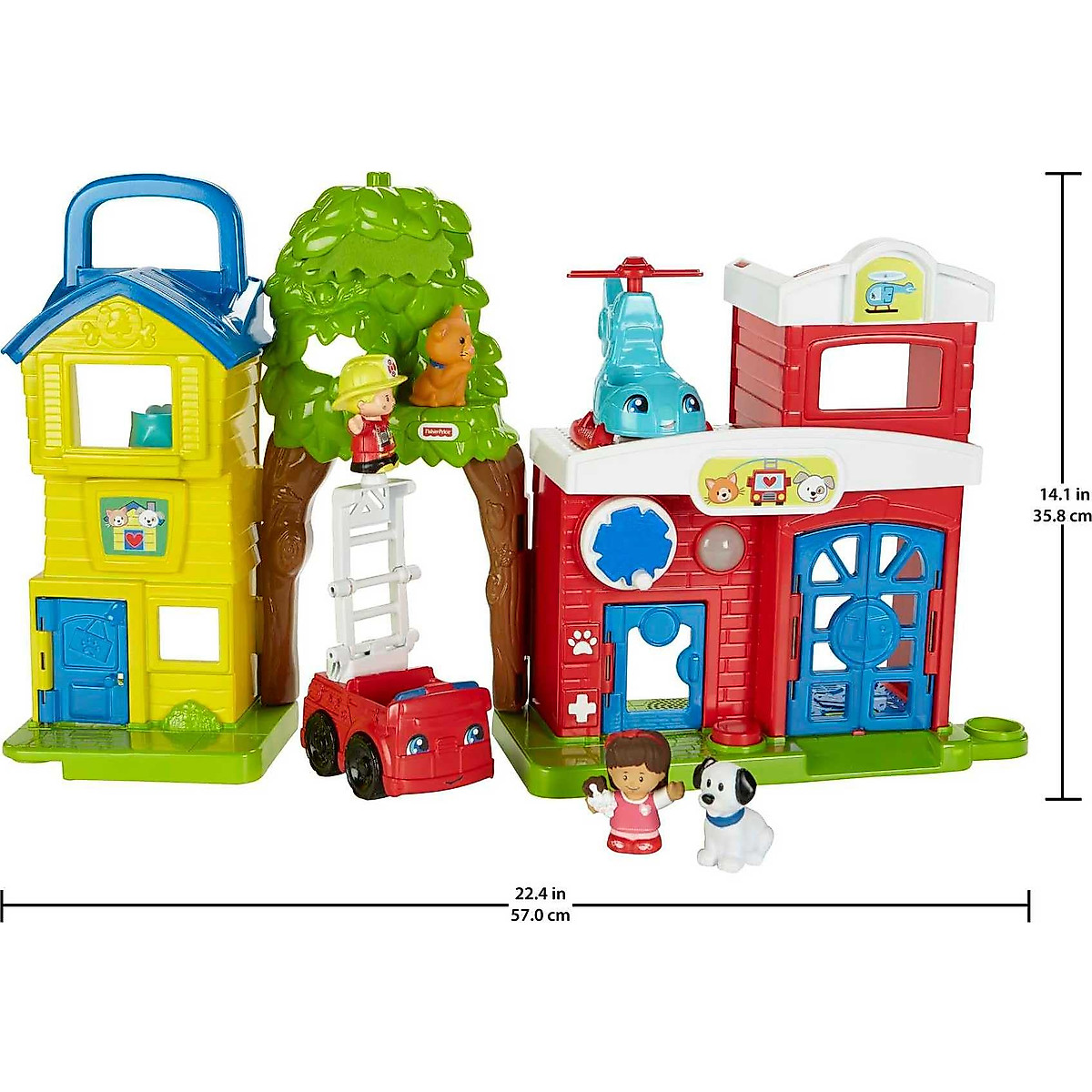 Fisher-Price Little People Toddler Toy Animal Rescue Playset with Lights Sounds Figures & Vehicles for Pretend Play Kids Ages 1+ Years​ (Amazon Exclusive)