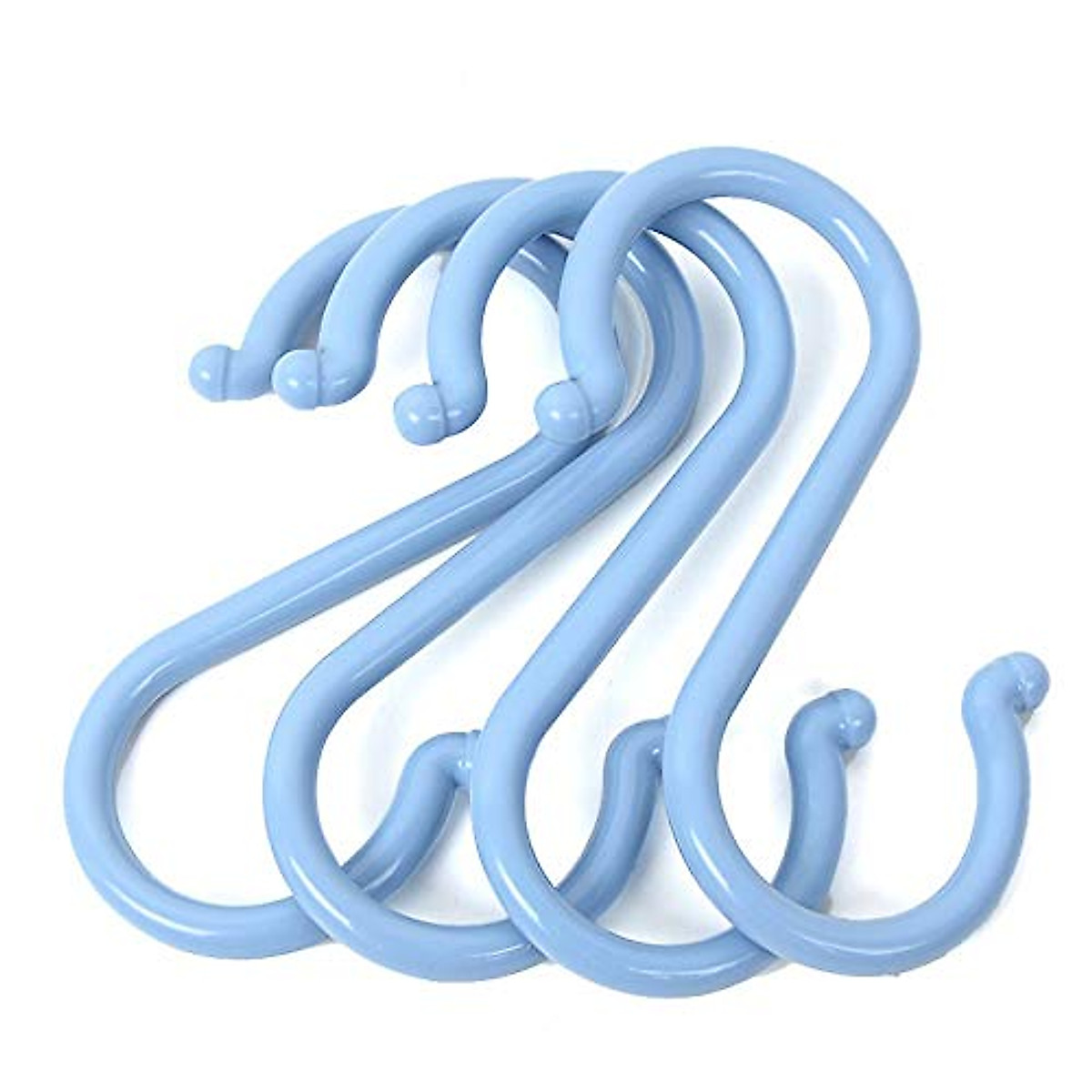 YITAQI S Hooks,Portable Multi-Purpose Storage Rack Door Scarf Hat Hanging S-Shaped Hook Clothes Hanger Organizer Key Holder(4Pcs Blue L)
