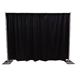 OnlineEEI, Portable Backdrop or Room Divider Kit With Carrying Bag, Black Drapes