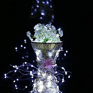 SOLARMKS Solar String Lights, 2 Pack 100 LED Solar Fairy Lights Waterproof Outdoor String Lights 33ft Copper Wire Lights for Patio Lawn Garden Gate Yard Party Wedding Christmas Decoration,Cool White