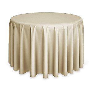 Lann's Linens - 10 Premium 108" Round Tablecloths for Wedding/Banquet/Restaurant - Polyester Fabric Table Cloths - Beige