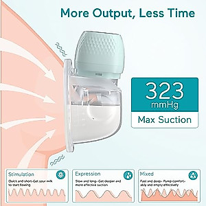 Paruu R12 Wearable Breast Pump Hands-Free, 323mmHg Strong Suction, Electric Portable Breast Pump with 3 Modes & 9 Levels, Rechargeable & Smart Display, 19/22/25mm Flange, 2 Pack