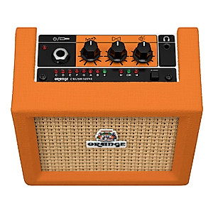 Orange Crush Mini Guitar Combo Amplifier Bundle with Power Supply, Instrument Cable, 24 Picks, and Austin Bazaar Polishing Cloth