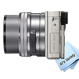 Sony Alpha a6000 (Silver) Mirrorless Digital Camera with 16-50mm Lens + 32GB Card, Tripod, Case, and More (18pc Bundle) (Renewed)