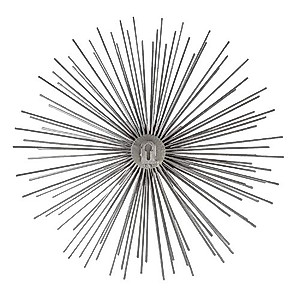 CosmoLiving by Cosmopolitan Metal Starburst 3D Wall Decor, Set of 3 6", 9", 11"W, Silver