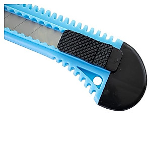 MotoProducts 100 Sky Blue Retractable Utility Knife Wholesale 6 inch Manual Lock Bulk Box Cutter Snap Off Blade