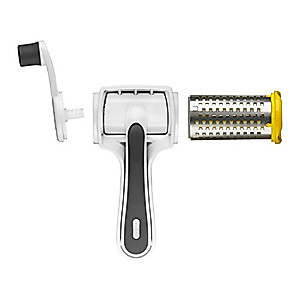 Zyliss Classic Cheese Grater - Handheld Rotary Cheese Grater - Hard Cheese, Vegetable, Nut Grater - Steel Crank Kitchen Shredder for Right- and Left-Handed Cooks - White, 6.5"