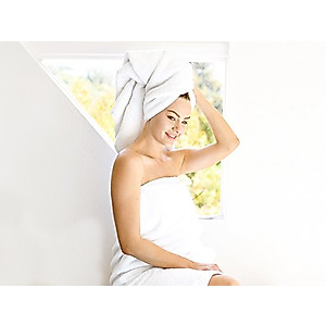 Supima Cotton Bath Towel Set by Laguna Beach Textile Co - 2 Bath Towels - Hotel Quality, Plush, 730 GSM - Large, 57" x 30" White