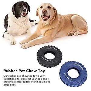 2pcs for Puppies Teething, Unbreakable Rubber Tire Dog Toy Pet Chew Toy for Medium Large Dogs, Indestructible Dog Toys for Fun, Training, Dental Care, Clean Teeth