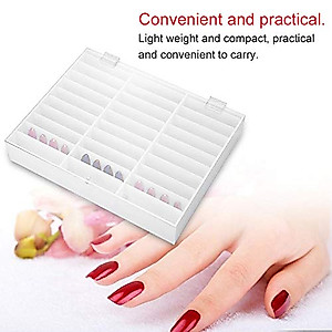 Fake Nail Organizer,Nail Storage Box, Display Box Nail Art Decoration Container Empty Nail Tips Storage Box Fake Nail Display Case(White)
