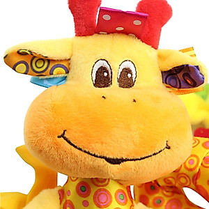 VX-star Baby Pram Crib Ornament Hangings Yellow Cute Little Deer Shape Design Spiral Plush Toys Stroller and Travel Activity Toy