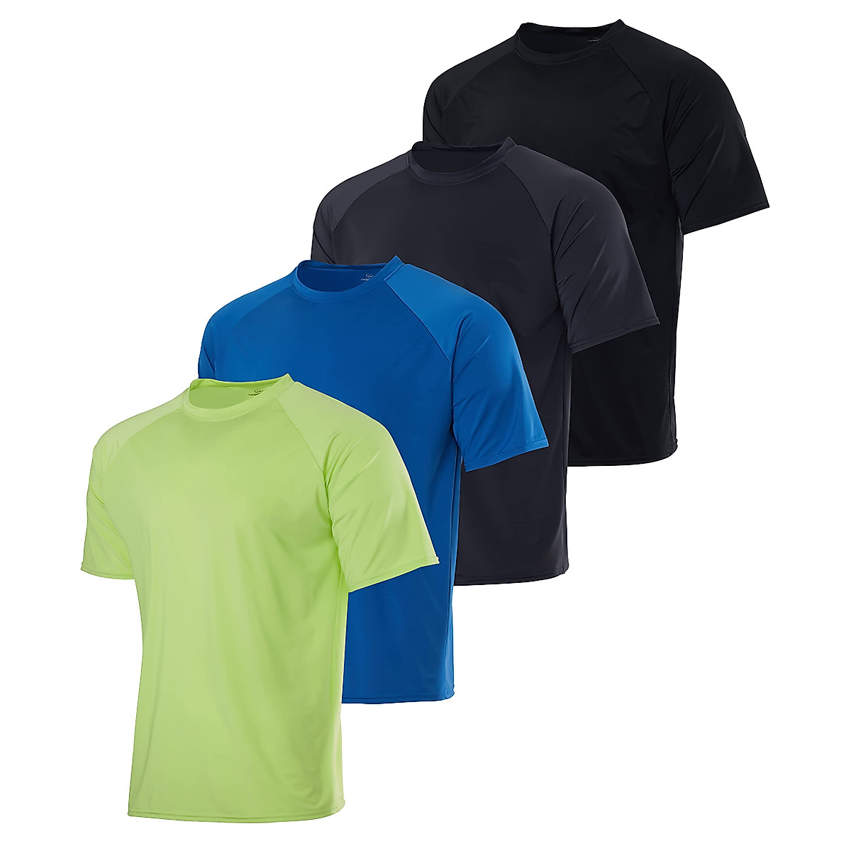 4 Pack Rash Guard for Men Swim Shirts Mens Short Sleeve Sun Shirt SPF Uv Protection Swimming Rashguard Water Swimwear Pool UPF 50