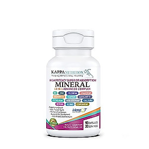KAPPA NUTRITION (90 Capsules),Vitamin K2, Vitamin D3, Zinc, Selenium, Vanadium, Copper, Manganese, Potassium, Molybdenum, Calcium, Chromium, Iodine, Boron, Mineral 13 in 1 Advanced Complex, from