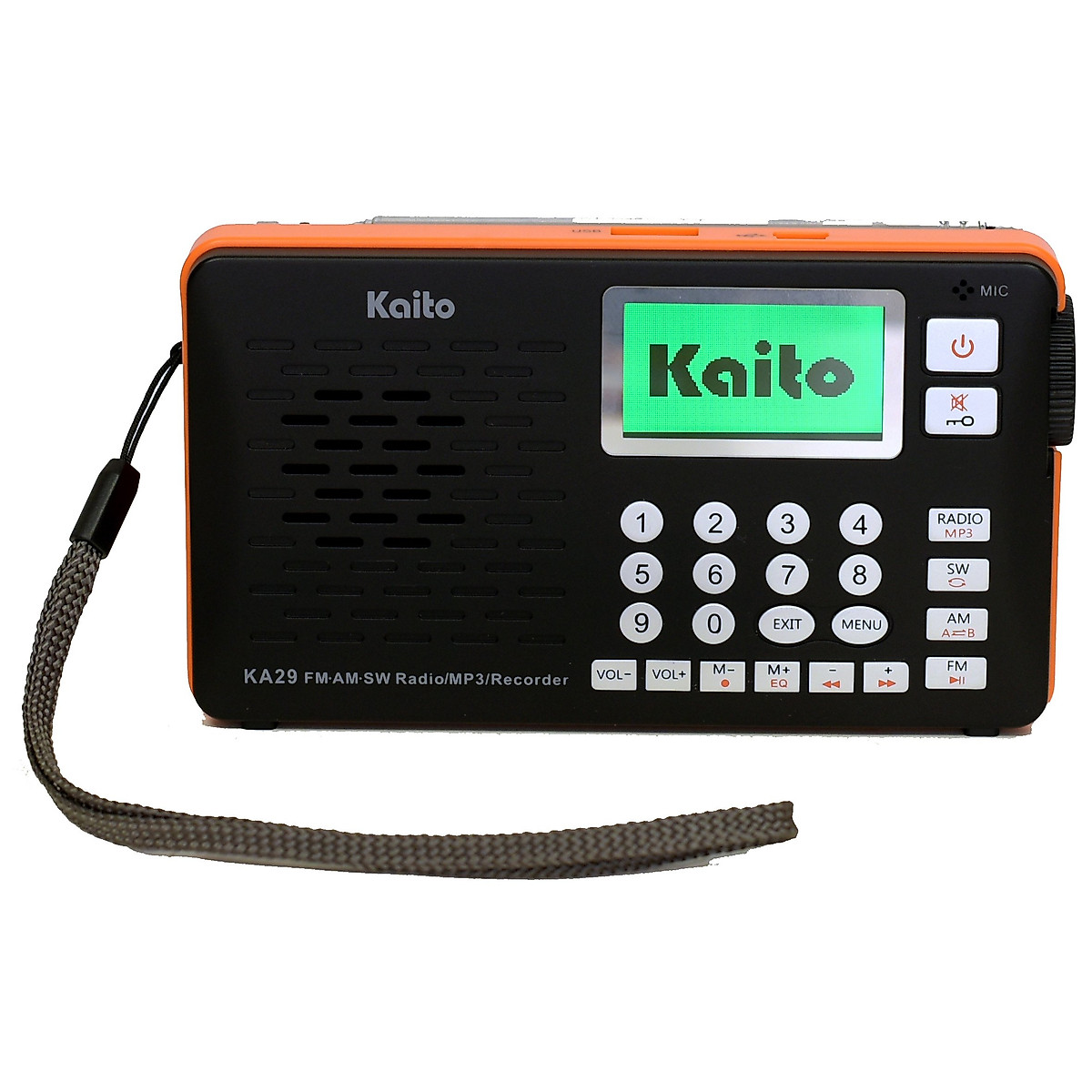 Kaito KA29 All in one World Receiver, with Recorder, AM FM SW Radio and MP3 Player(Black)
