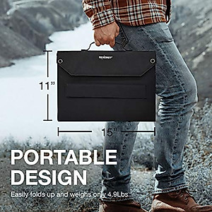 Tenergy Foldable 60W Solar Panel Charger for Camping Power Supply, Portable Power Chargers, and Power Packs, Outputs Includes DC, USB-C, and 2X USB-A Ports