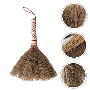 Ipetboom 1pc Hand-Knitted Small Broom Hand Whisk Sweeper for Hamster Hand Woven Broom Hamster Cage Cleaning Tool Desktop Cleaning Broom Pet Hair Cleaning Broom Dust Miscanthus Tassel Mini