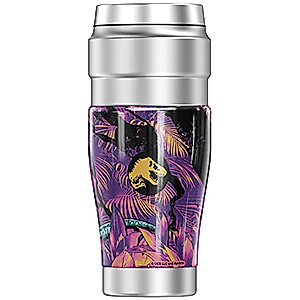 THERMOS Jurassic World Neon Jungle Velociraptor STAINLESS KING Stainless Steel Travel Tumbler, Vacuum insulated & Double Wall, 16oz