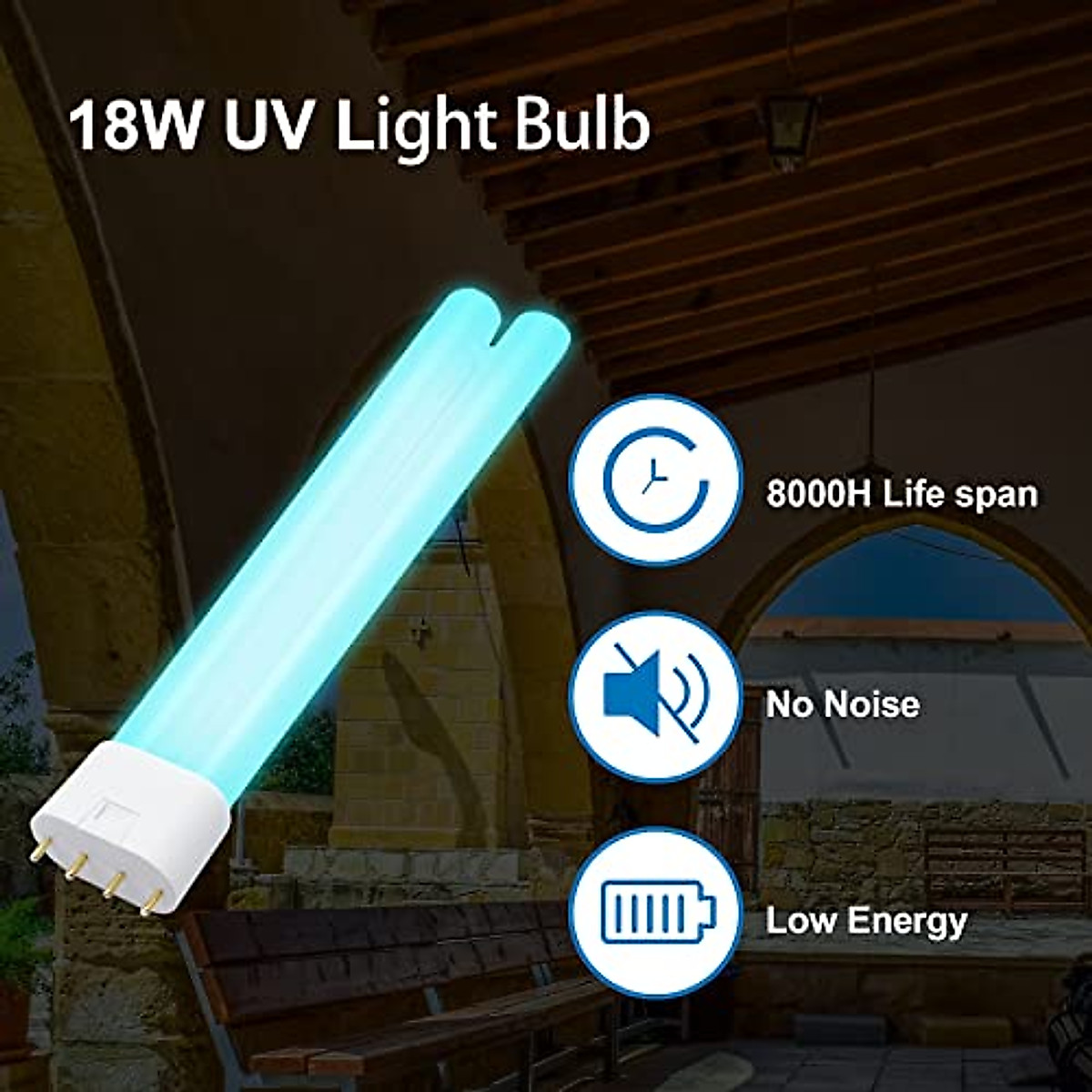 18W Bug Zapper Bulb Replacement for Stinger 2 Light Bulb - for Stinger Bug Zapper H Shaped Twin Tube Bulb Indoor Outdoor Bug Zapper Light Bulbs with 4 Pin Base