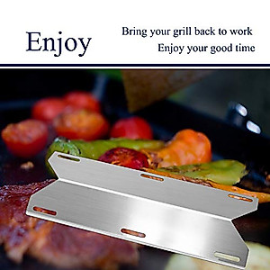 Folocy BBQ Gas Grill Replacement Parts, Stainless Steel Heat Plate Shield Heat Tent Burner Cover Kit for Jenn-Air 720-0062, Members Mark 720-0586A, Nexgrill 720-0063, Costco Kirland, 17 3/4" X 6 3/8"