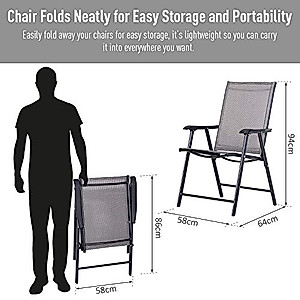 Outsunny Folding Outdoor Patio Chairs Set of 2 Stackable Portable for Deck, Garden, Camping and Travel