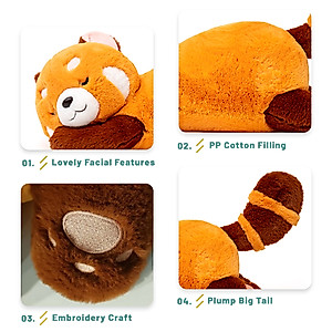 Adorlynetty Red Panda Stuffed Animal Pillow Panda Plushie Red Panda Plush Toy Gift for Kids Girlfriend Birthday 13.7" Panda Plush