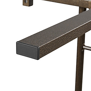 Topeakmart Twin Size Victorian Style Metal Bed Frame with Headboard/Mattress Foundation/No Box Spring Needed/Under Bed Storage/Strong Slat Support Bronze