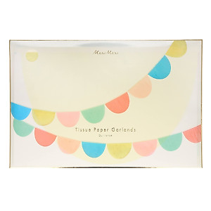 Meri Meri Rainbow Scallop Pennant Banner (Pack of 2), 13' Party Banner Inlcuding Excess Cord, Meri Meri Garland Birthday Party Decorations