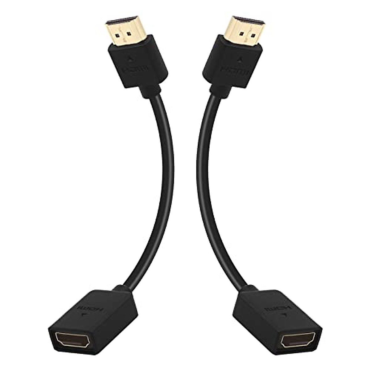 HDMI Extension Cable,LEENUE Short HDMI Male to Female Adapter,4K 3D HDMI Extender Connector for Google Chrome Cast, Roku Streaming Stick, 2-Pack