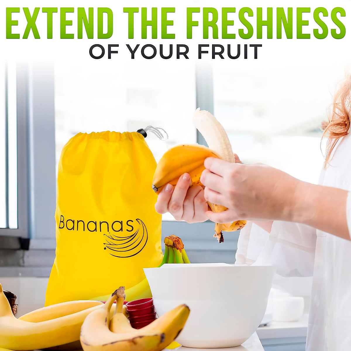 Banana Bag Yellow Products Bag - Fruit and Vegetable Storage Magic Bag Fruit Organizer for Refrigerator Reusable Grocery Bags - Washable Storage Bag Potato Sack Reusable Food Saver Bags Seed Sack Bags