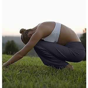 UEU Women's Wide Leg Comfy Yoga Pants High Waisted Casual Loose Fit Ladies Sweatpants Lounge Sports Athletic Pants with Pockets(Darkgray,L)