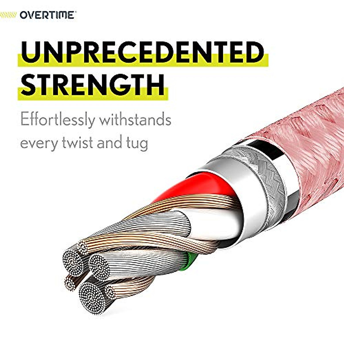 iPhone Charger Set, 2-Pack Overtime Apple MFi Certified Lightning Cables with 1 Dual USB Wall Adapter - 2.4 AMP Compatible w/iPhone 11 Pro Max XS XR X 8 7 6S 6 Plus SE iPad (Rose Gold/Rose Gold, 10ft)