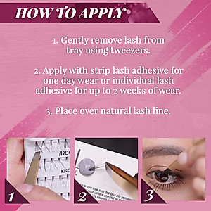 Ardell False Eyelashes Double Up Individuals Knot-Free Long Black 4 Pack