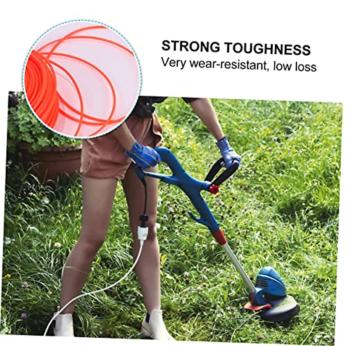 3pcs Lawn Mower Parts Lawnmower Parts Square Tool Trimmer Nylon Trimmer line Grass Trimmer Wire Simple Mower Parts Cords Mower Brush Cutter Accessories Electric Wire Component