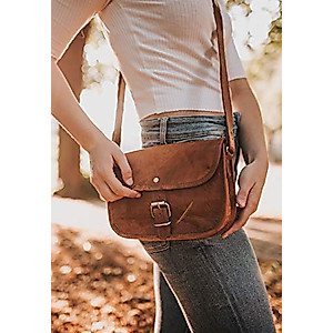 Gusti Shoulder Bag Leather - Mary M. Handbag Purse Crossbody Bag Satchel for Women in Vintage Brown