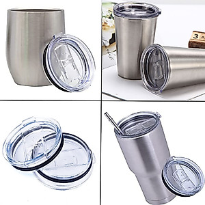Asande Tumbler Lids Spillproof 20oz,Splash Resistant for Yeti Rambler,Old Style RTIC,Ozark Trail,Coffee Mug and More Cooler Cup,Splash Proof Open - Close Slide Lid Straw Friendly 4Pack, White-4Pack