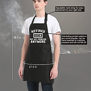 OzosKeiw Retirement Gifts for Men Women 2023, Funny Aprons for Men, Retired Apron for Cooking Grill Kitchen BBQ Grilling, Happy Retirement Gifts for Chef Husband Wife Dad Mom Friends
