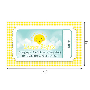 You are My Sunshine Diaper Raffle Baby Shower Cards - 24 Count