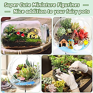 Modacraft 172Pcs Miniature Fairy Garden Accessories Including 100Pcs Fixed Pins, Fairy Garden Kit Fairy House Animal Figurines Mini Landscape for Garden Dollhouse Potted Plant Bonsai Terrarium Décor