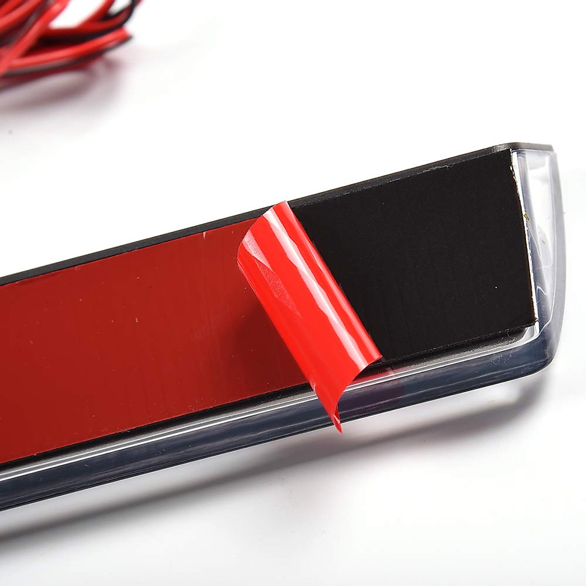 CNNELL Truck Cap Third Brake Light Clear lens Red LED Replaces AT-LED-36R 3rd Brake Tail Light Lamp (clear lens chrome housing)