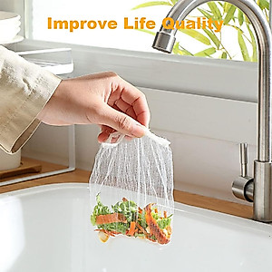 Yuyouqu Disposable Mesh Sink Strainer Bags, 100 PCS Kitchen Sink Strainer Trash Bag, Drain Nets for Sink, Sink Strainer Filter Mesh Bag, Kitchen Sink Trash Mesh Bag, Anti-Clogging Elastic Filter Bags
