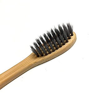Biodegradable, BPA-Free BAREBU Bamboo Toothbrush - Organic, Eco-Friendly, Pressed Bristles (No Glue) - Supports Health & Environment (8 x PBT Black)