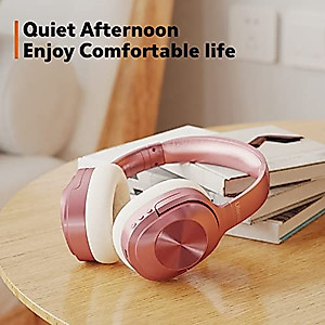 Active Noise Cancelling Headphones,Wireless Noise Cancelling Headphone, Microphone 40 Hours Playtime Wireless Bluetooth Headphones 3D Low Bass Tone Fast Charge for Cellphone/Work/Gym/Travel