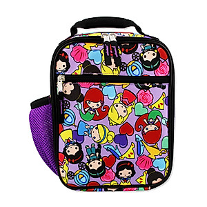 Disney Princess Emoji Girl's Soft Insulated School Lunch Box (One Size, Purple)