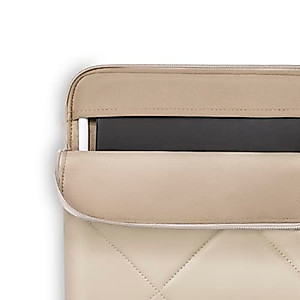 Comfyable Cute Tablet Sleeve for Women, Compatible for iPad Pro 12.9 inch M2 M1 2022 2021 2020 & Smart/Magic Keyboard with Pencil Holder - Quilted PU Leather Bag Waterproof Slim Carrying Cover Case