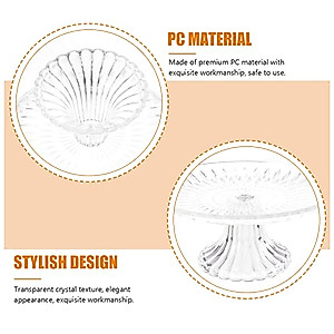 DOITOOL 2Pcs Glass Footed Platter Crystal Footed Cake Plate Platter Round Footed Cake Stand Clear Serving Dish Platter for Home Kitchen (Transparent)