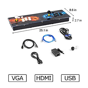 HAAMIIQII Retro Arcade Game Console WiFi, 3D Pandoras Box Built-in 8000 Classic Arcade Games, 1280x720 Full HD Plug and Play Home Video Gaming Machine for TV PC Projector, Up to 4 Players