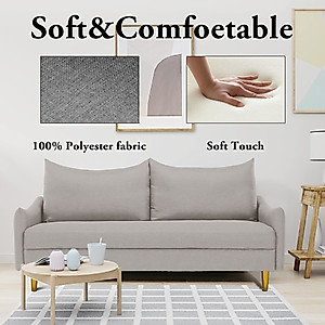 Hdxdkog Loveseat Sofa, 67'' Mid Century Modern Small Love Seats Furniture Comfy Couch for Living Room, Upholstered 2 Seater Sofa for Small Apartment (Beige)