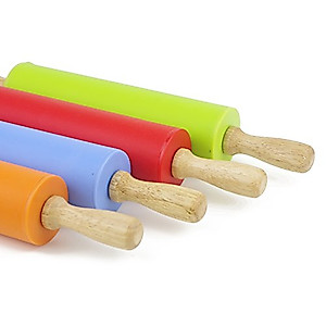 Remeel Silicone Rolling Pin for Baking Non-stick Rolling Pin Dough Roller Wooden Handle Kitchen Accessories Pastry Roller