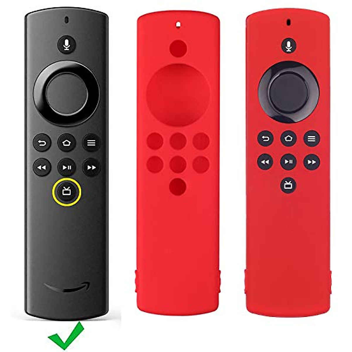 CUCUDAI Silicone Case Forr Amazon Fire TV Stick Lite Remote Control Shockproof Anti-Slip Replacement Protective Cover Case-Pink