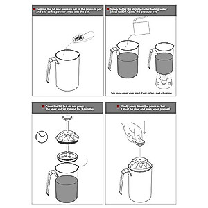 Alocs French Press Coffee Maker, Hard Alumina Coffee Press with 2 Coffee Cups, Lightweight and Portable French Press for Home, Office, Travel, Self-Drive, Camping, 20 oz